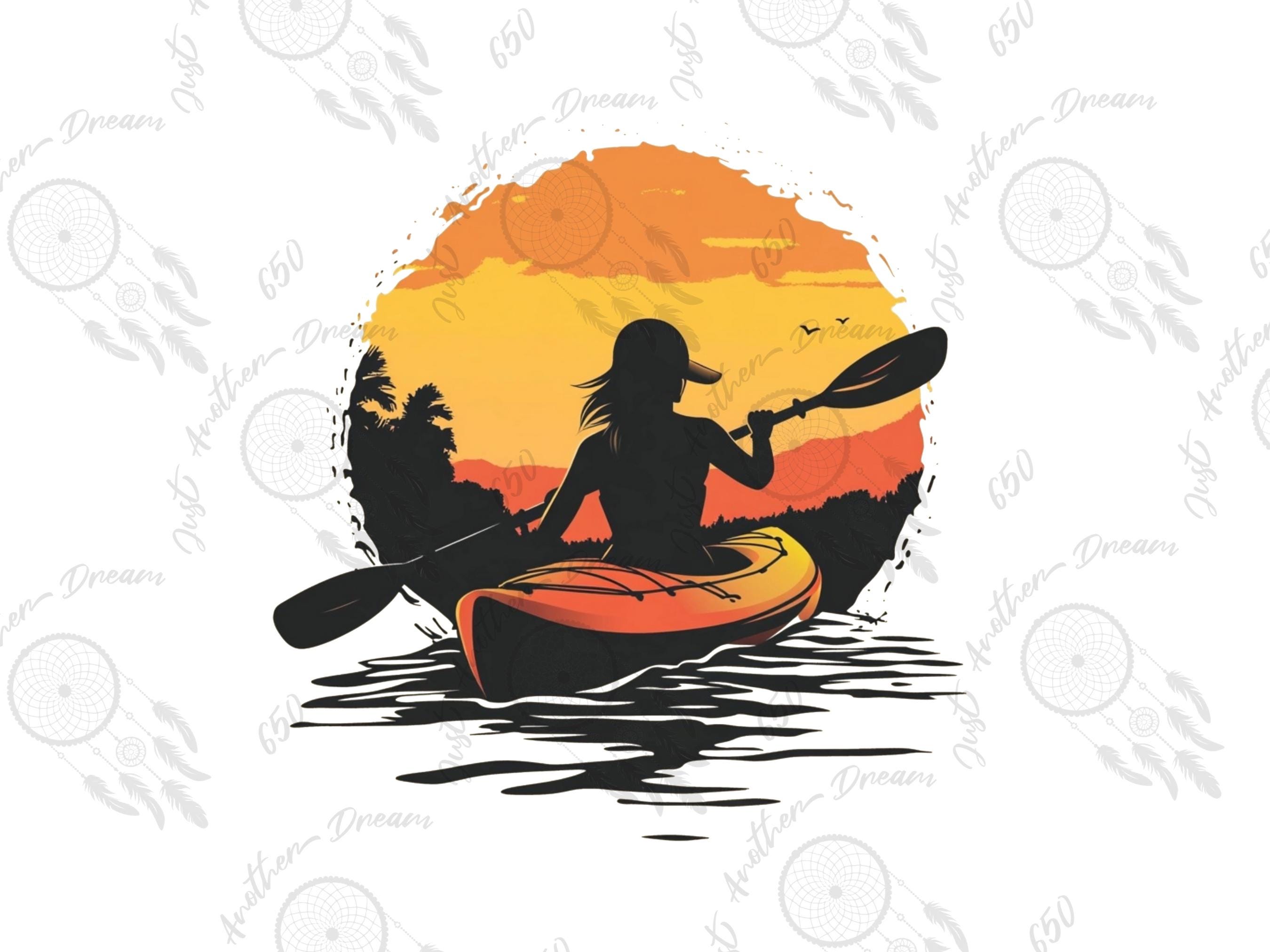 Girl Kayaking, Logo, Clip Art and Image File, Instant Digital Download ...