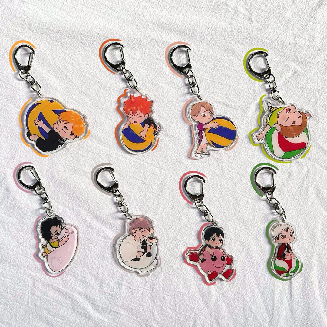 Haikyuu Keychain, Clip Keychain, AirPod Case Charm, and Bagcharm, for ...
