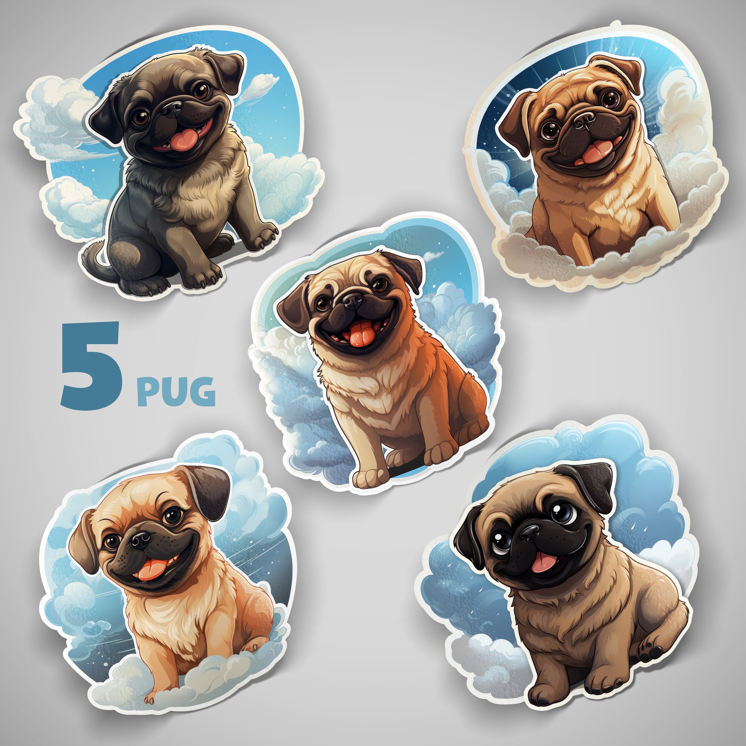 Cute Dog Breeds Clipart Bundle 3 Beagle Collie Corgi Retriever Mastiff ...