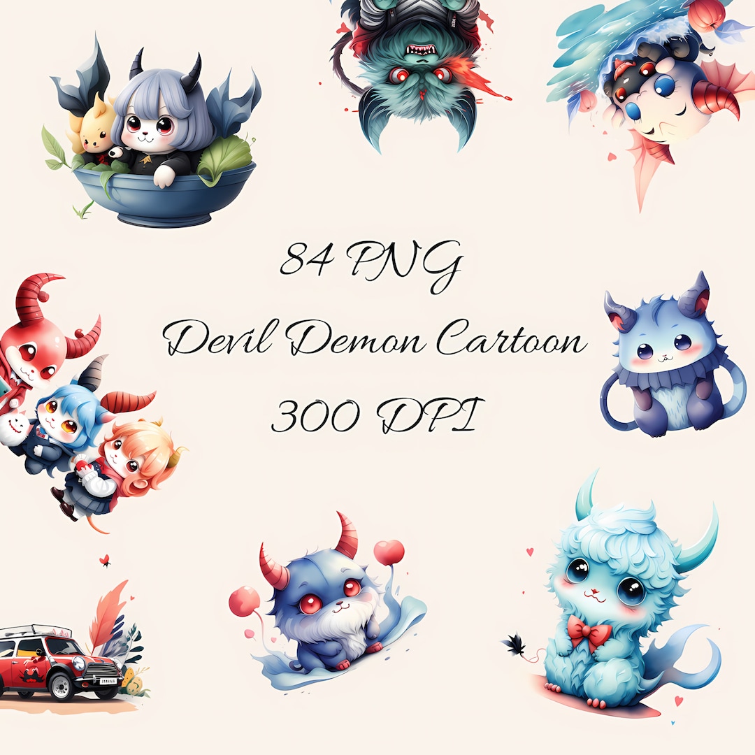Devil Clipart Digital Art, Demon Clipart, PNG, Cute Devil, Cute Demon ...