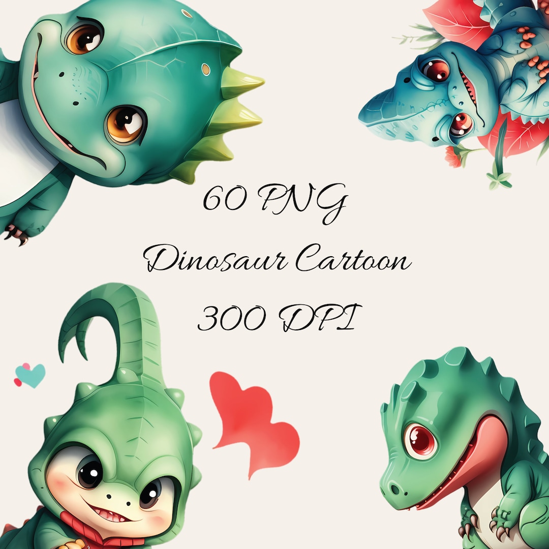 Cute Dinosaur Clipart - Digital Art, Set for Kids, Digital Download ...