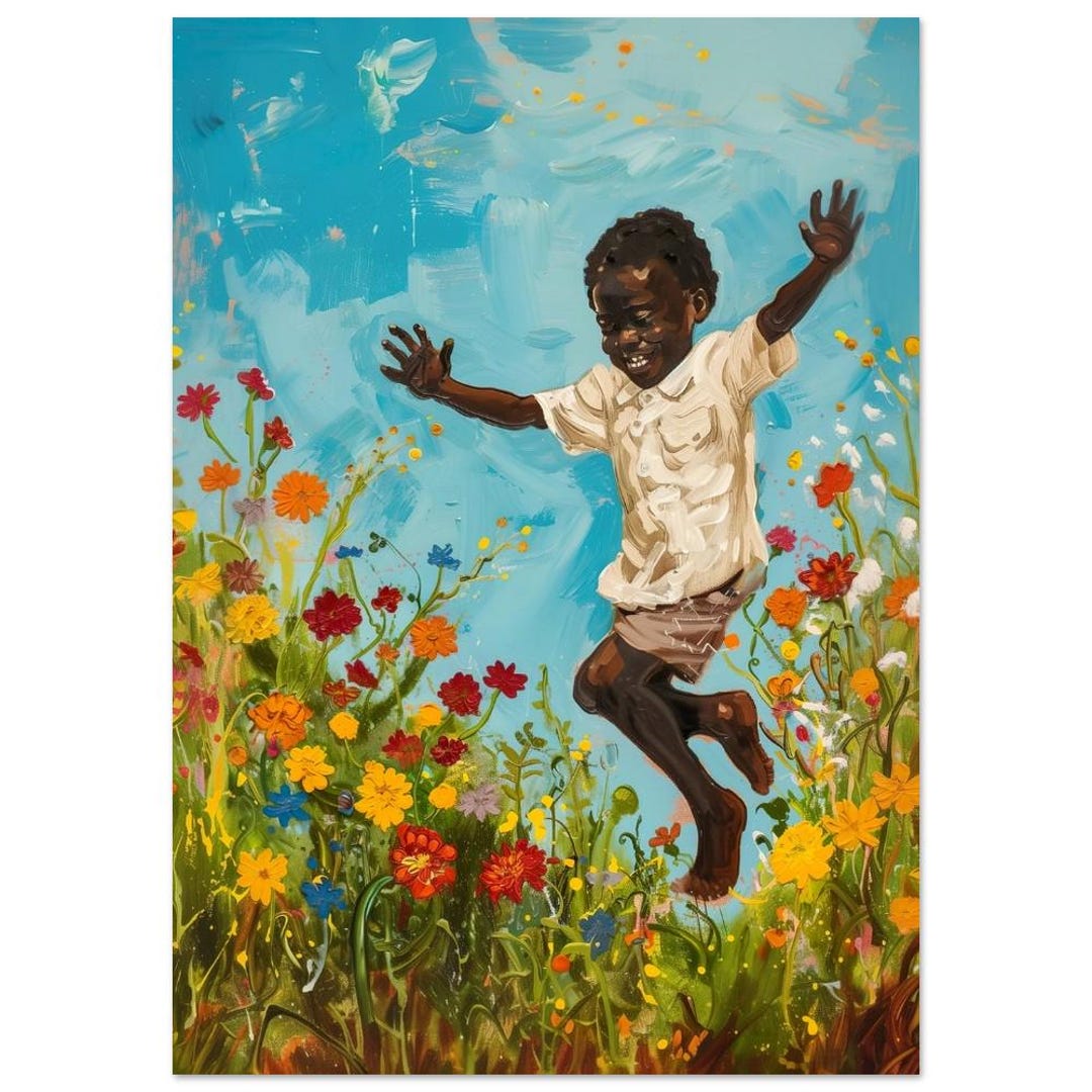 Black Kids Art, Black Boy Joy, Black Man Art, Flower Art, Black Artist ...