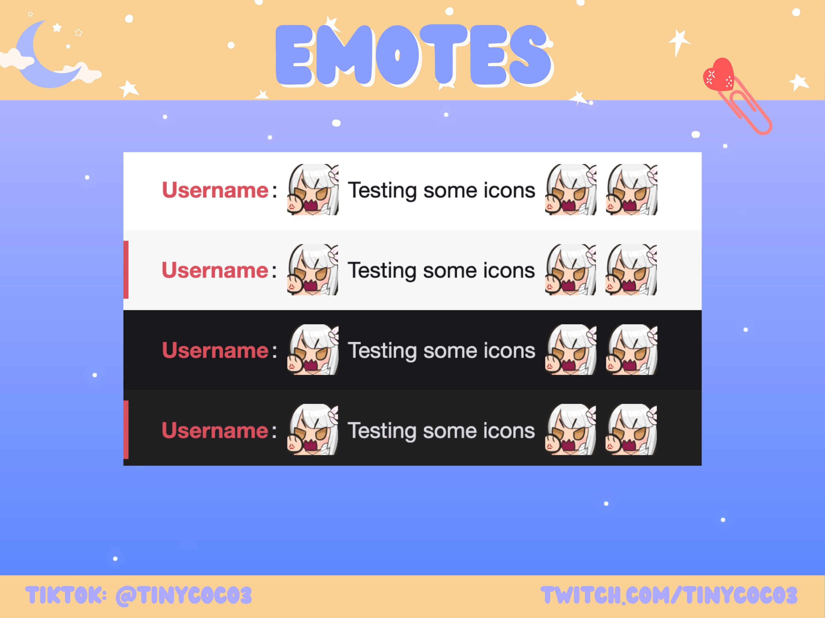 Twitch Emote Girl White Hair Emote Twitch Kaine Nier - Etsy