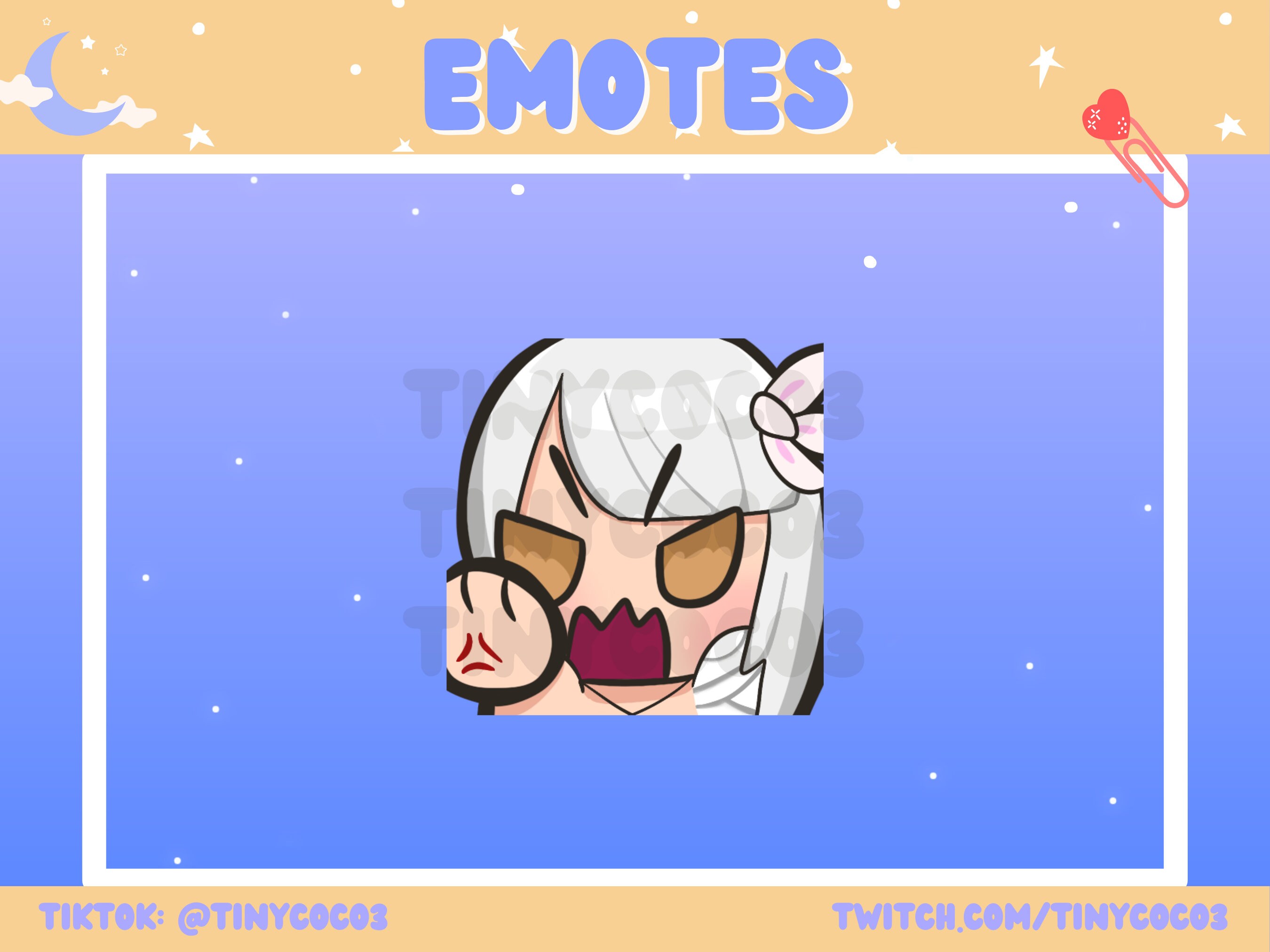 Twitch Emote Girl White Hair Emote Twitch Kaine Nier - Etsy