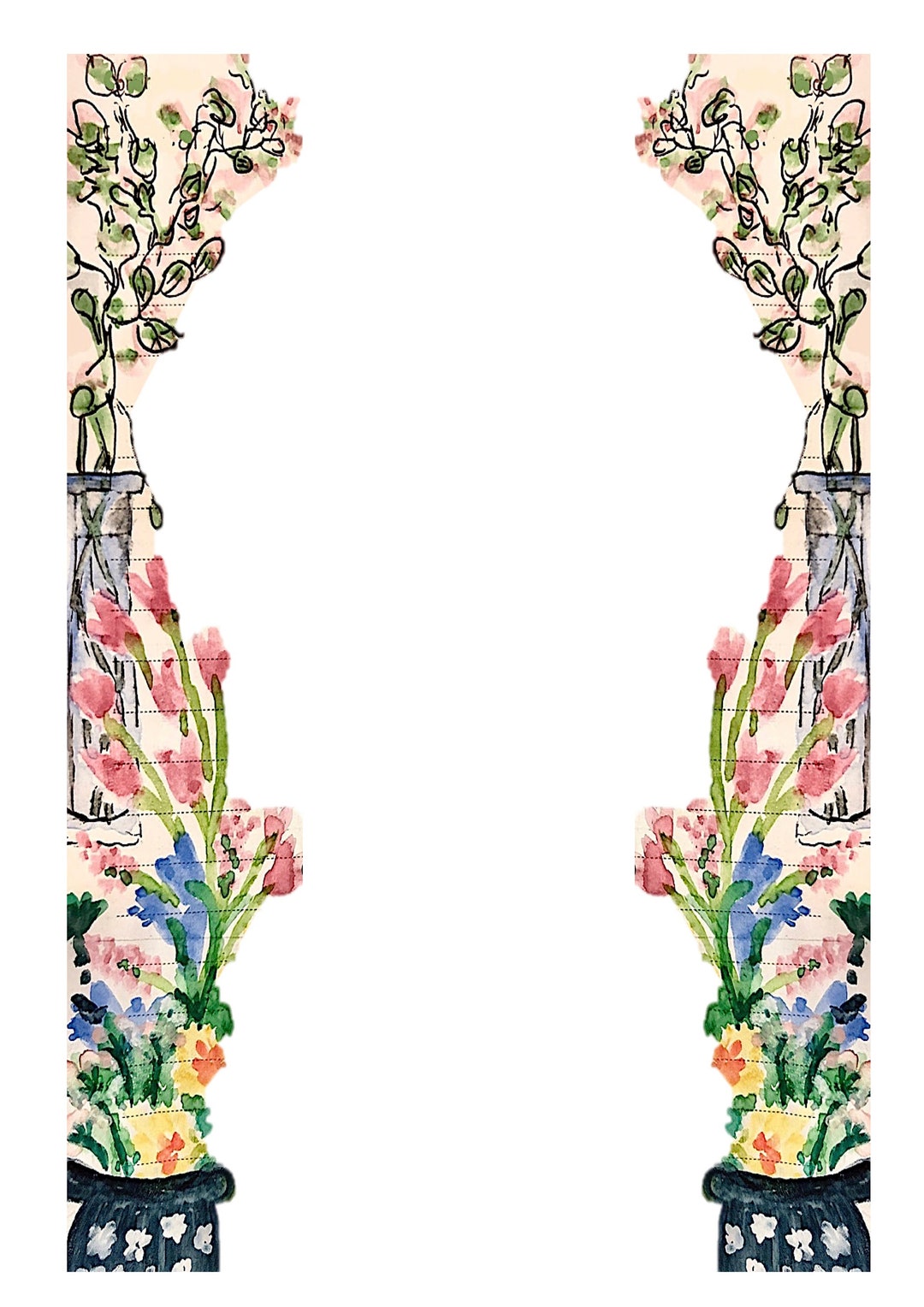 Flower Vase Letter Paper (digital Template) - Etsy