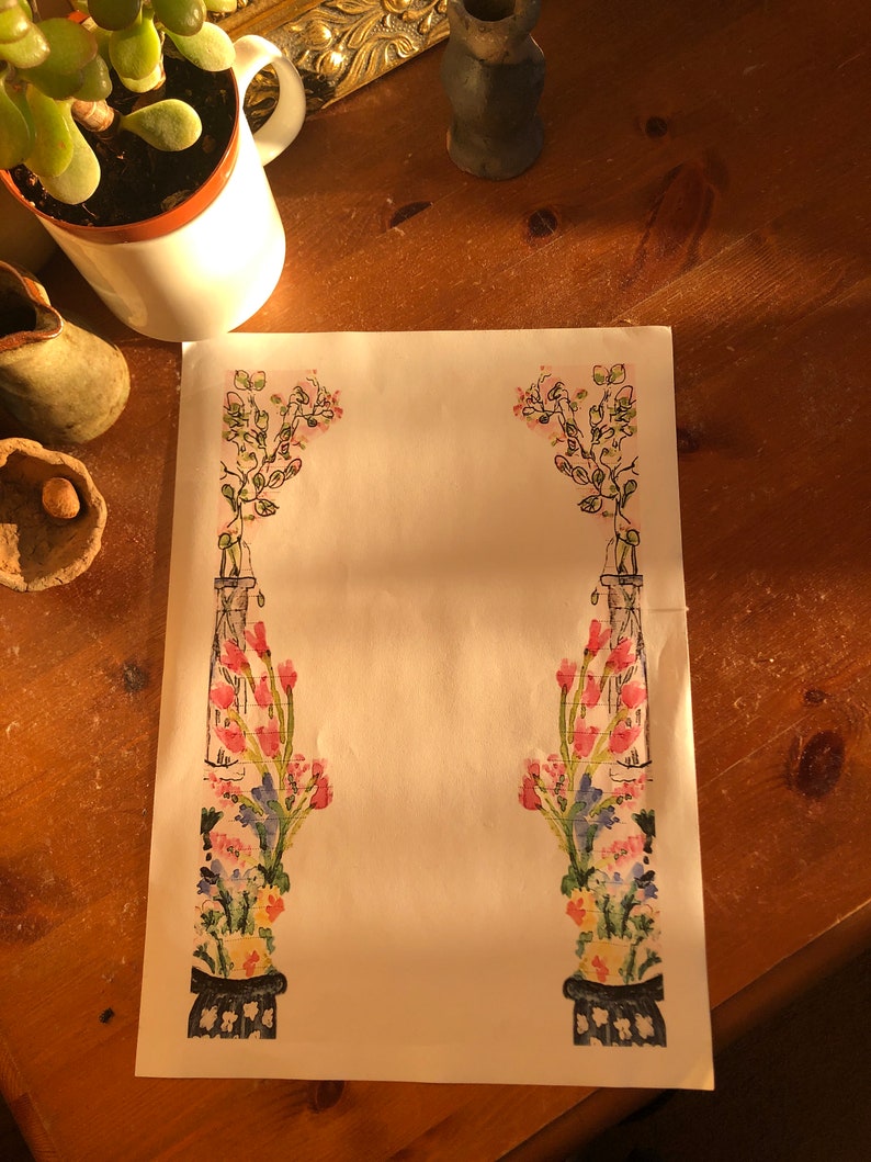 Flower Vase Letter Paper (digital Template) - Etsy