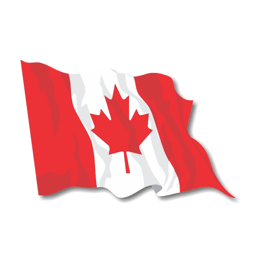 Canada Flag Waving American Flag Decal - Etsy