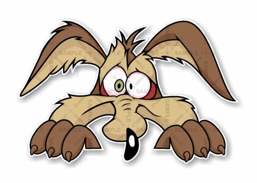 Peeking Wile E Coyote Decal - Etsy