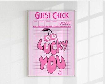 Chef Was Cute Guest Check Poster Trendy Wall Art Prints Kitchen Decor ...