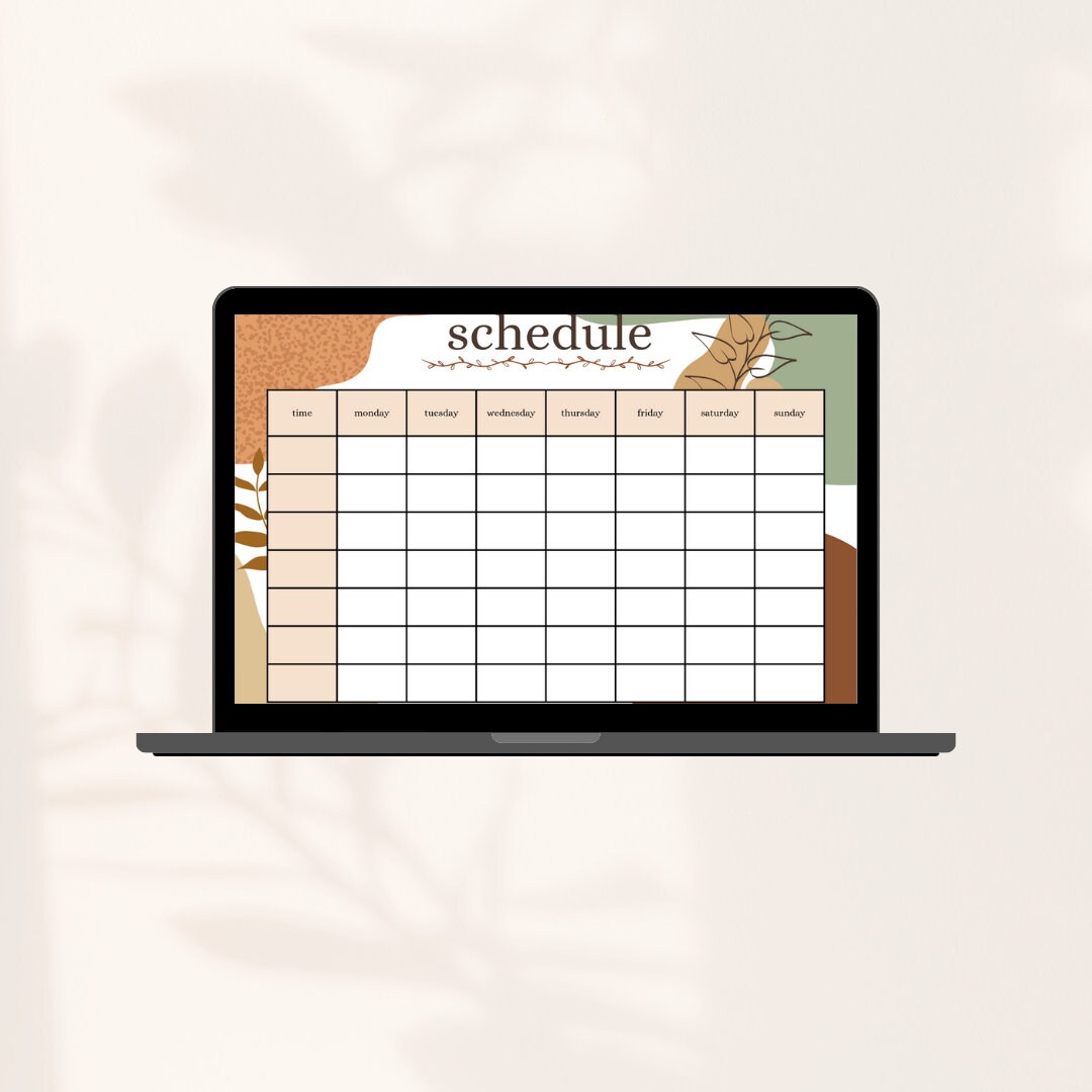 Aesthetic Late Summer Schedule (PDF File for Download) - Etsy