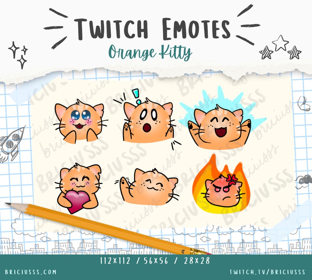 Kitty Cat - Orange - Emotes for Twitch Streamers - Etsy