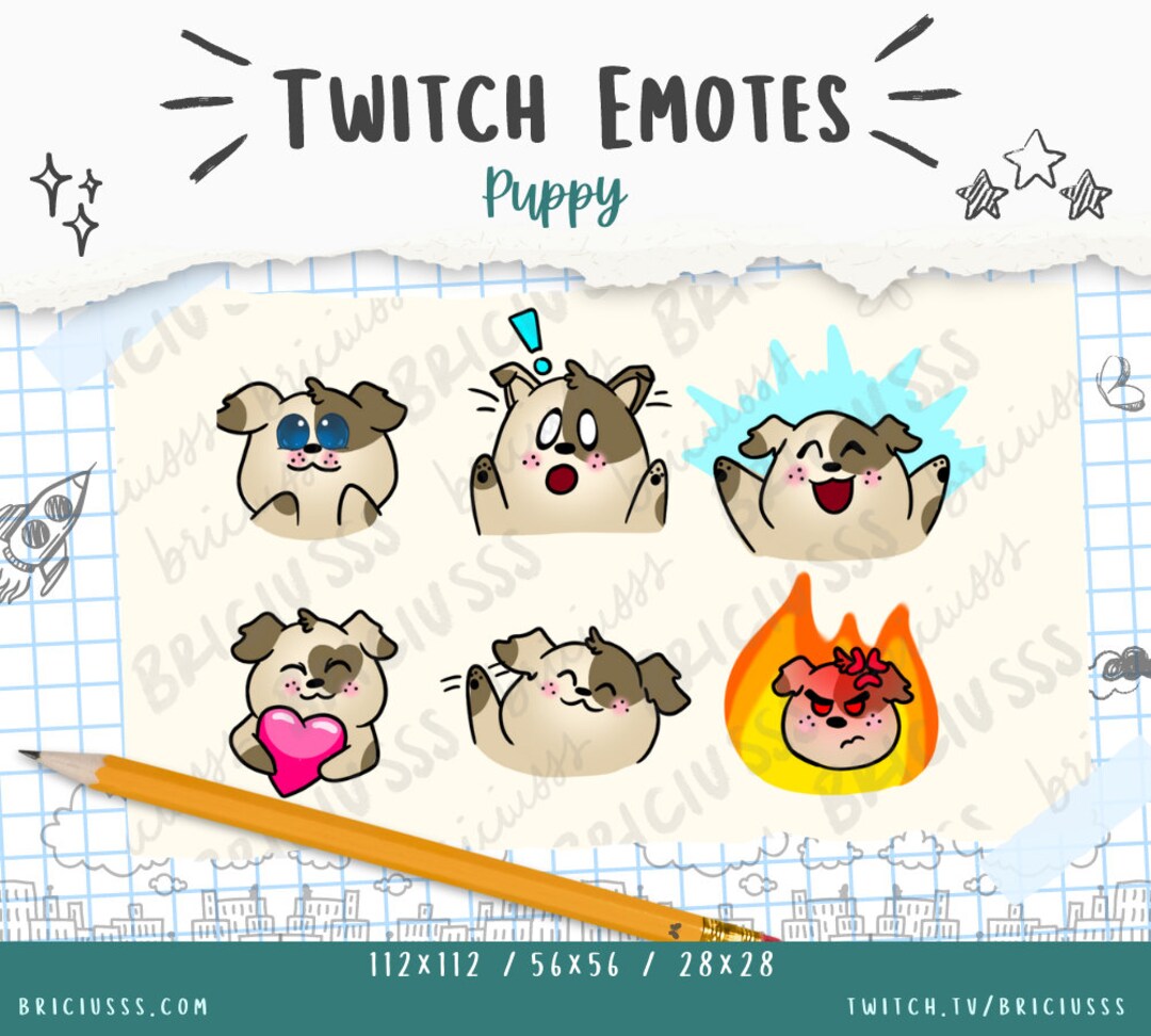 Puppy Dog Emotes for Twitch Streamers - Etsy