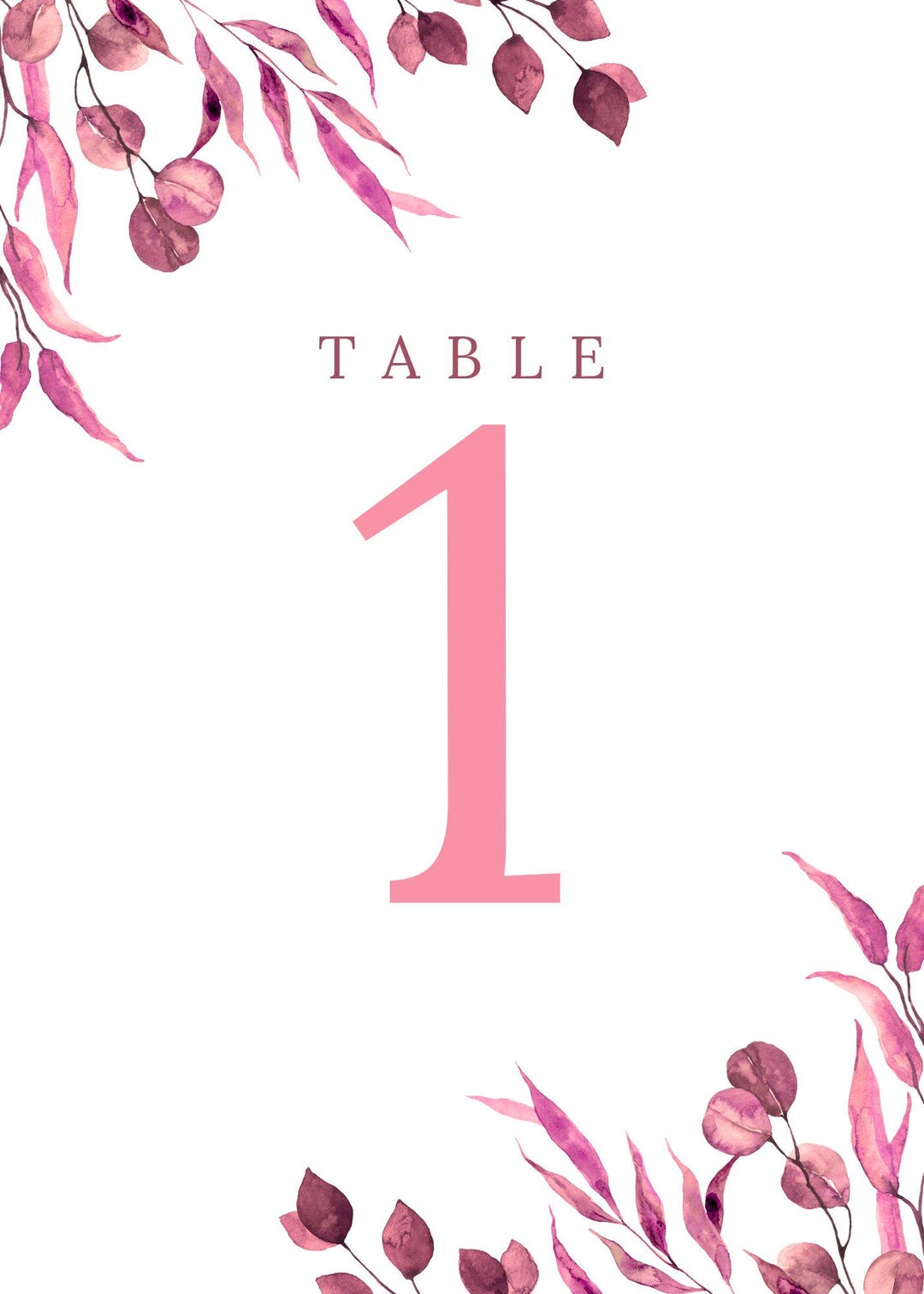 Baby Pink Table Numbers 1-20 Digital Download - Etsy