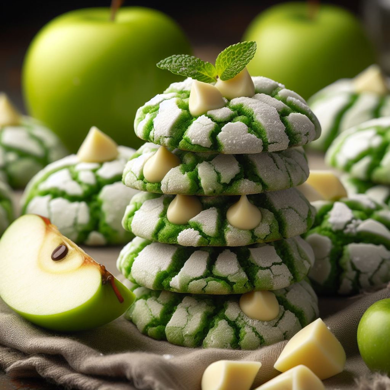 1 Doz Green Apple Cookies - Etsy