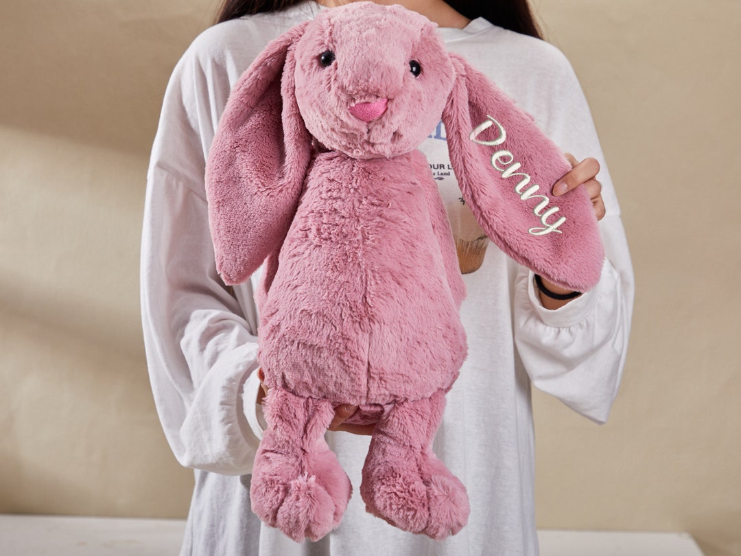 Peluche personnalisée lapin, lapin brodé personnalisé, peluche lapin monogrammée, peluche lapin ...