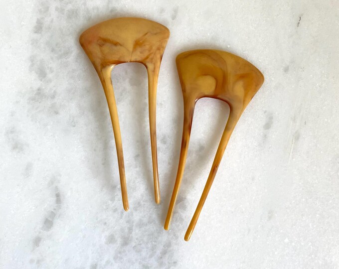 Vintage French Celluloid Hair Pins - Etsy