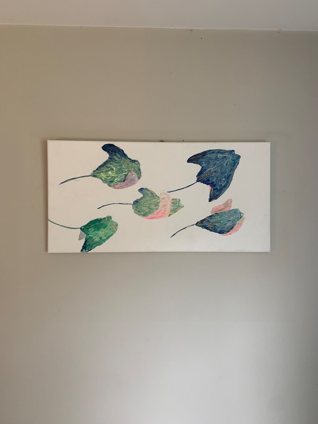 Large Ocean Stingray Original Canvas Painting, - Etsy