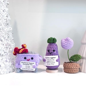 Emotional Support Crochet Vegetables, Fruits, Animals, Food, Positive ...