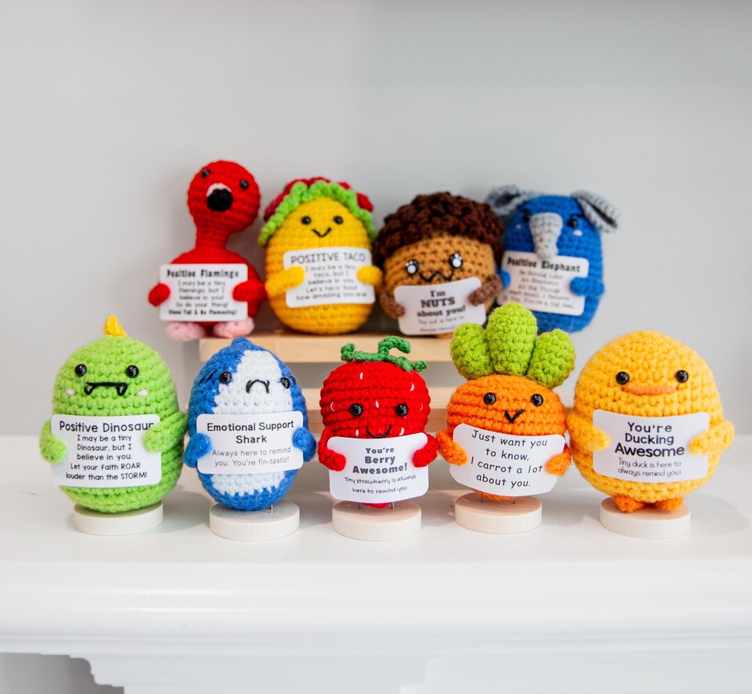 Crochet Emotional Support Buddy: Handmade Positive Gift - Etsy