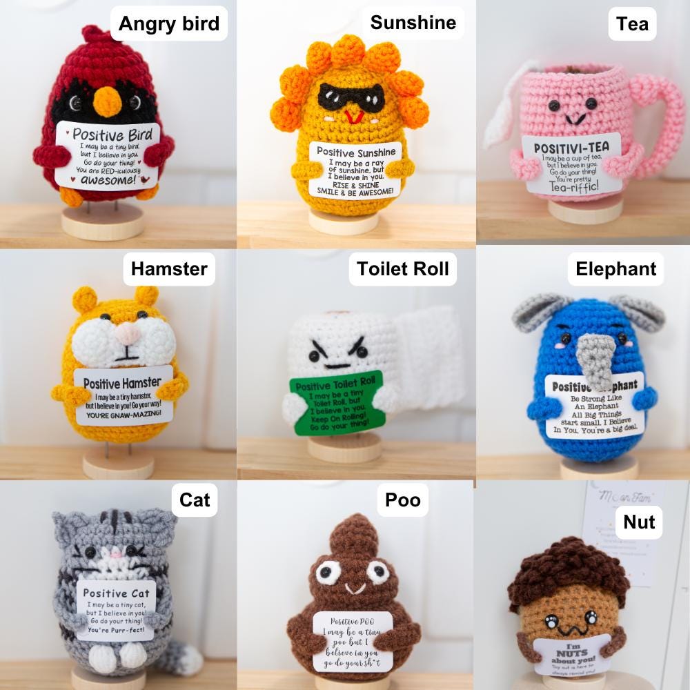 Crochet Emotional Support Buddy: Handmade Positive Gift - Etsy