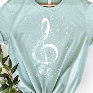 Music Note Shirt, Music Lover Shirt, Musical Gift, Music Tees ...