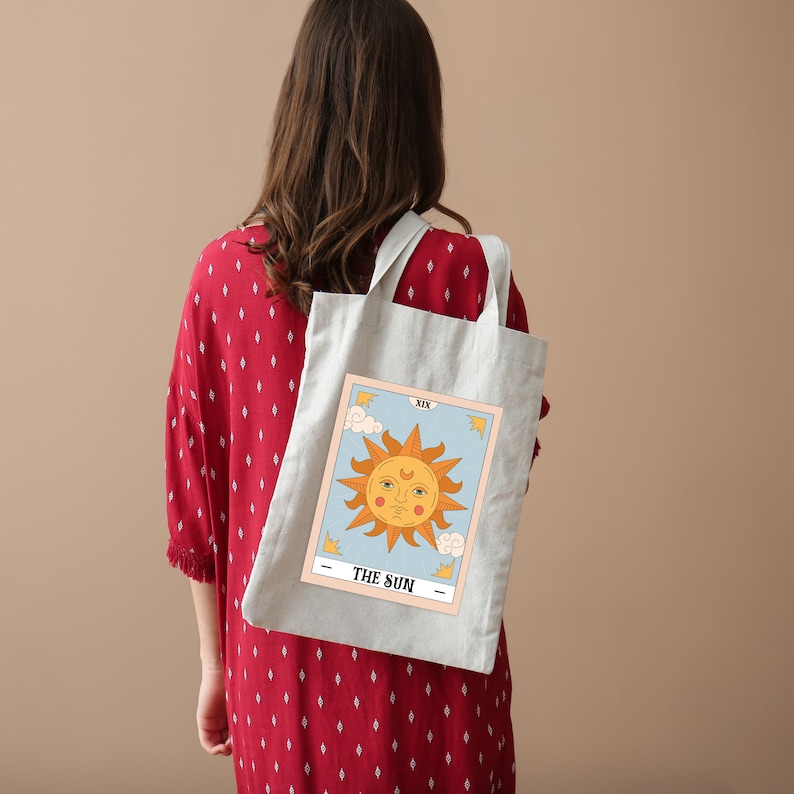 Celestial Sun Tarot Card Tote Bag Sun Tote Bagtarot Card - Etsy