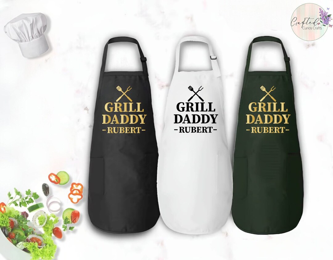 Personalized Grill Daddy Apron, Custom BBQ Apron, Father's Day Gift - Etsy