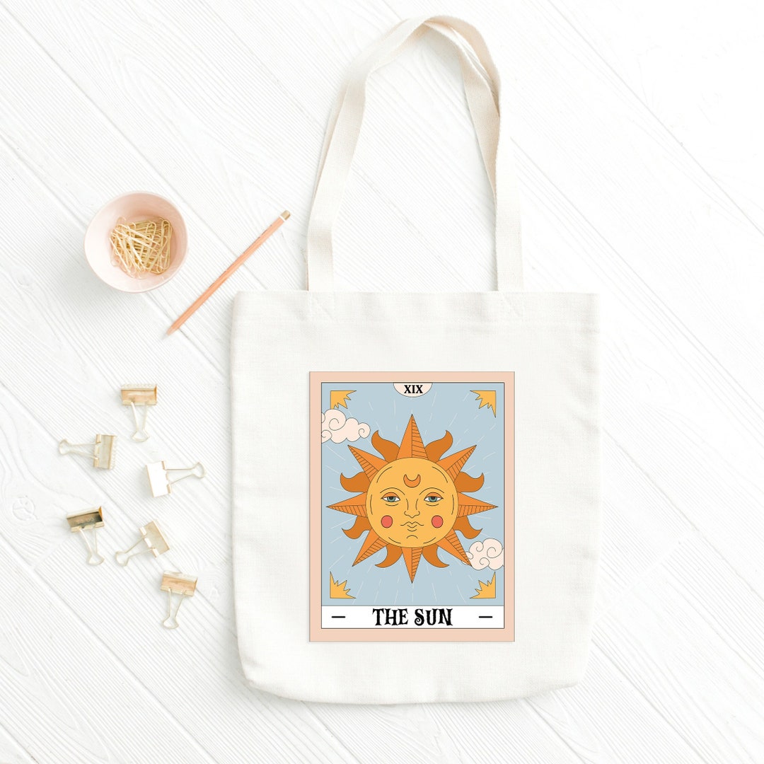 Celestial Sun Tarot Card Tote Bag, Sun Tote Bag,tarot Card Tote Bag ...