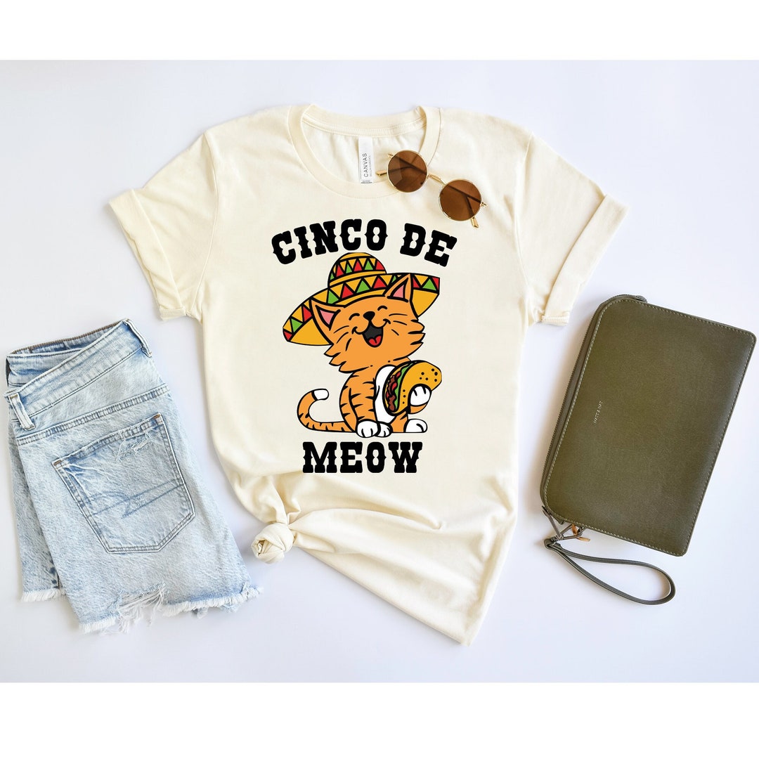 Cinco De Meow Cat Cinco De Mayo Shirt, Cute Funny Cinco De Mayo ...