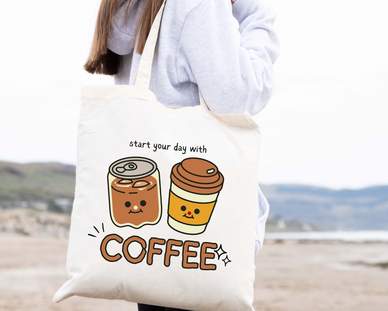 Start Your Day With Coffee Tote Bag Coffee Addict Tote Bag - Etsy