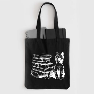 Cat Tote Bag Book Bags, Christmas Book Lover Gift, Tote for Cat Lovers ...