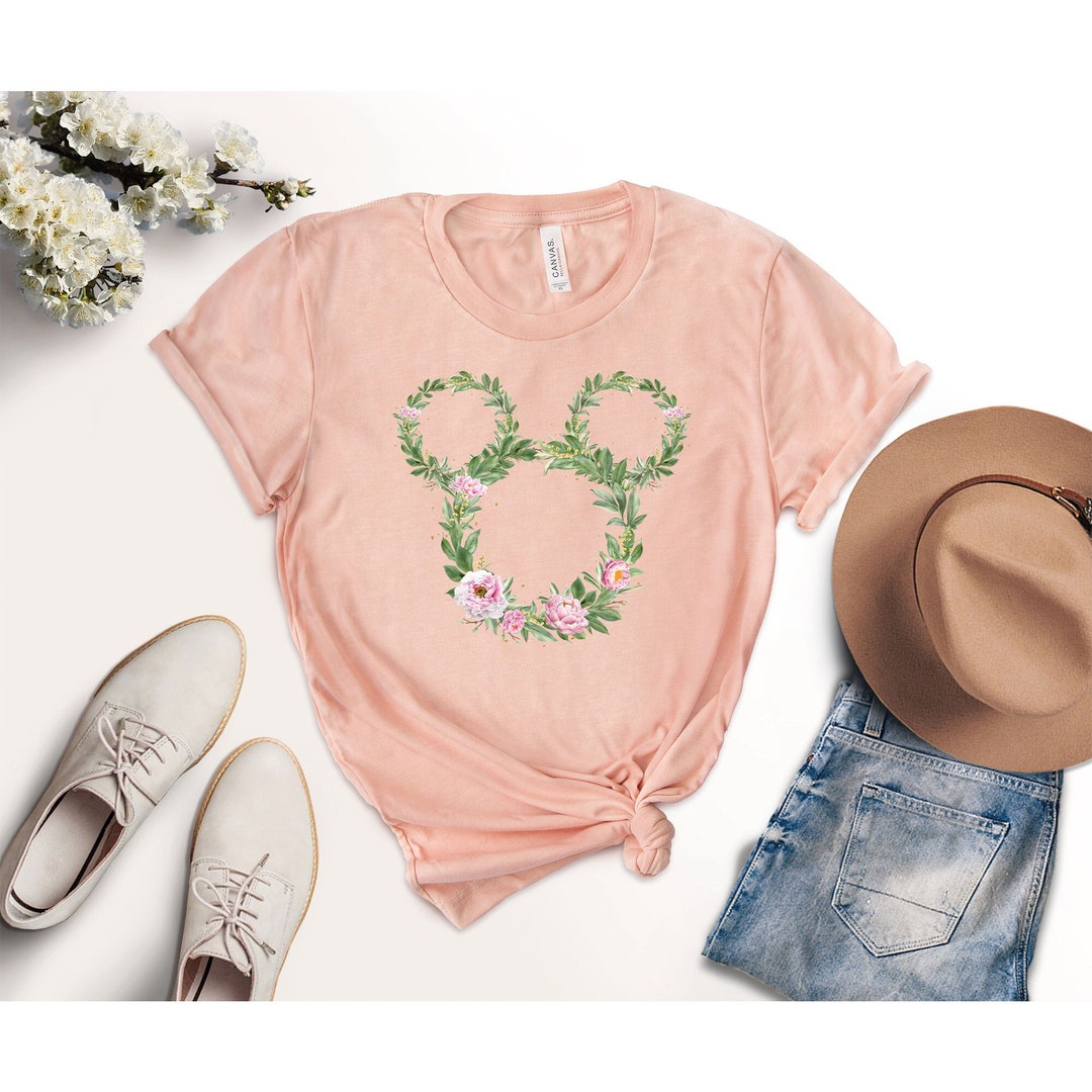 Disney Floral Shirt, Disney Ears Shirt, Floral Disney Shirt, Disney ...