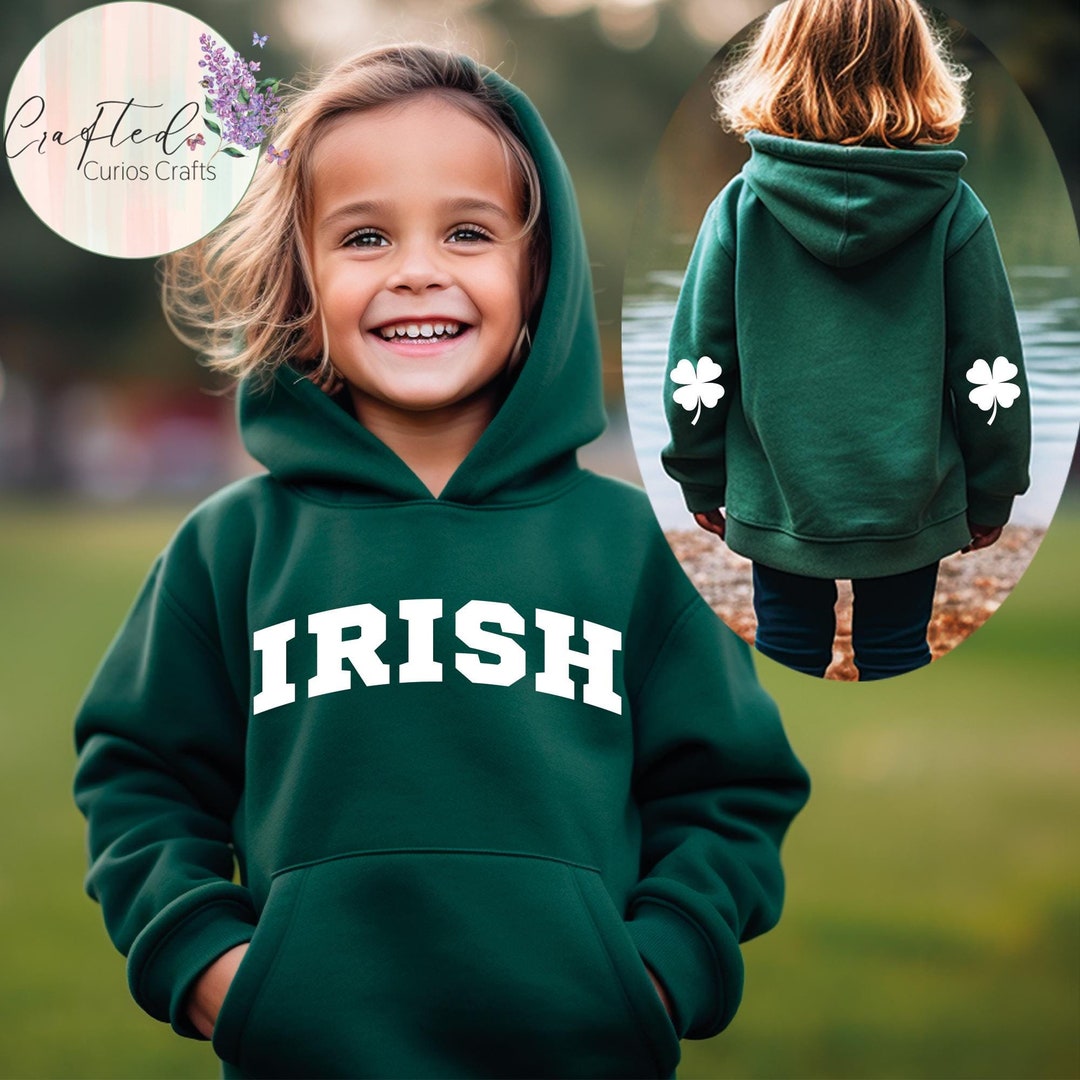 Irish Sweatshirt, St Patricks Day Hoodies, Irish Front Shamrock Elbow ...