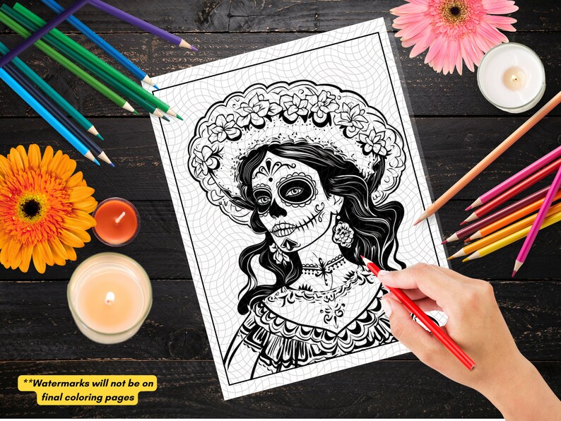La Catrina Coloring Book | 30 Coloring Pages | Day of the Dead ...