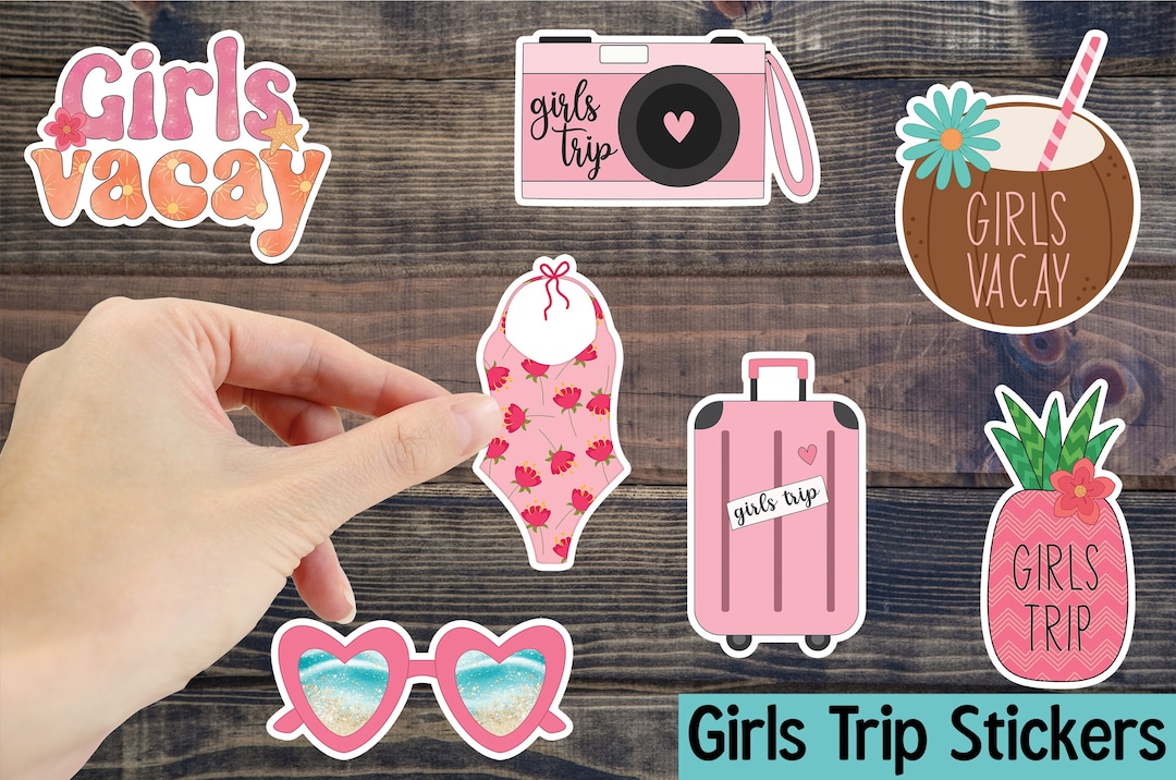 Girls Trip Stickers, Bachelorette Stickers, Travel Stickers, Vacation ...