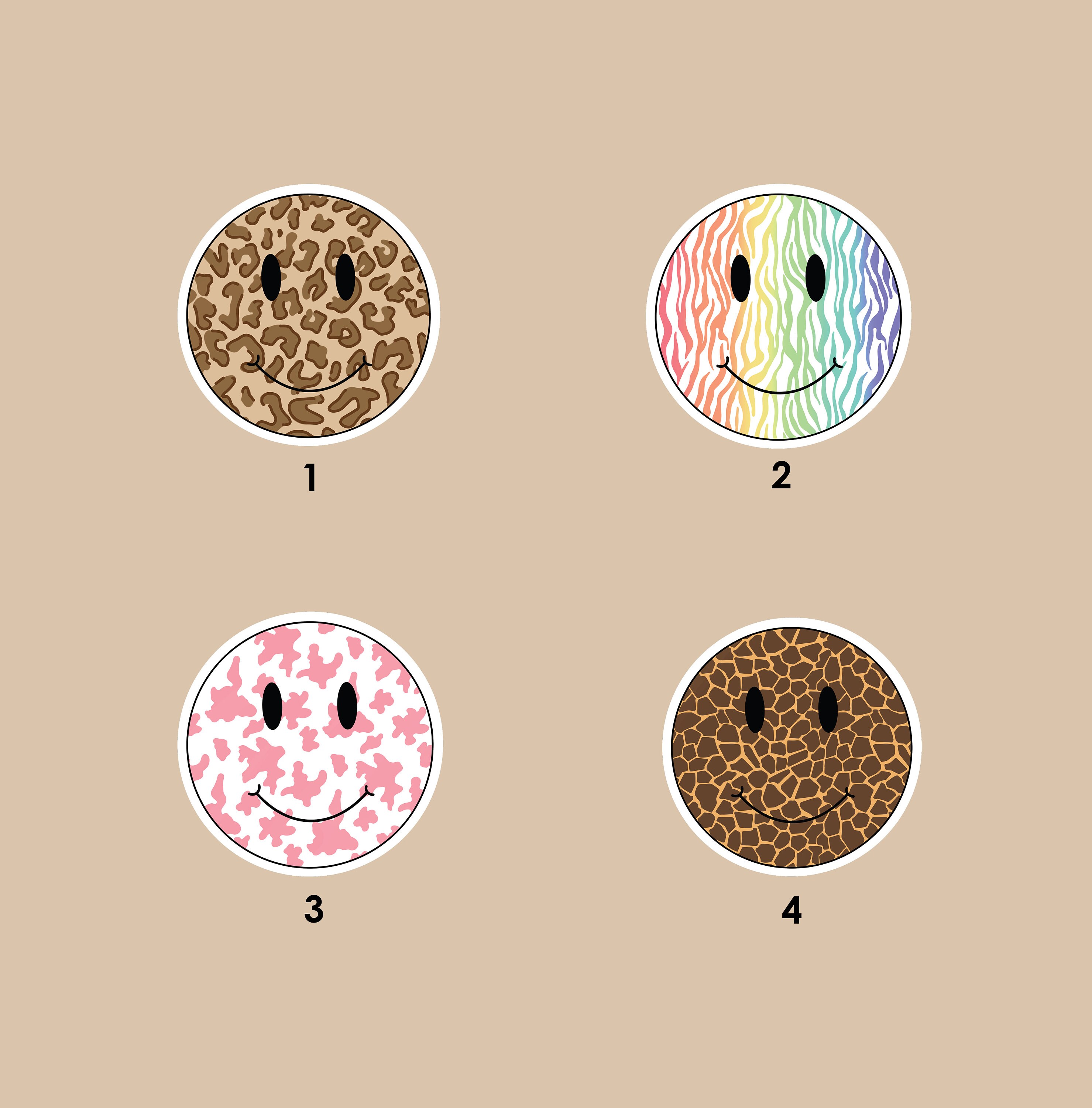 Smiley Face Stickers, Animal Print Smiley Stickers, Laptop Stickers ...
