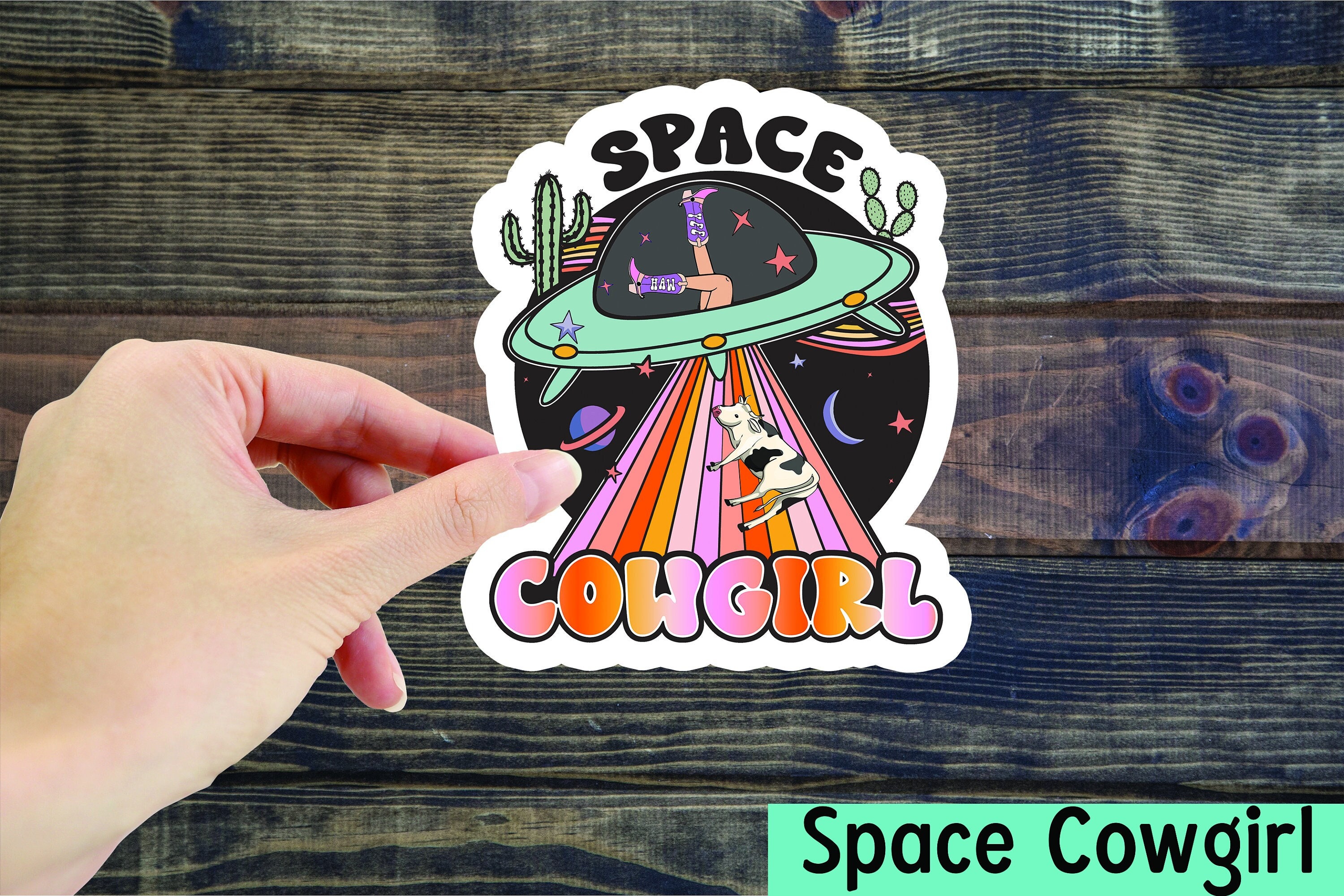 Space Cowgirl Stickers, Let's Go Girls, Country Stickers, Laptop ...