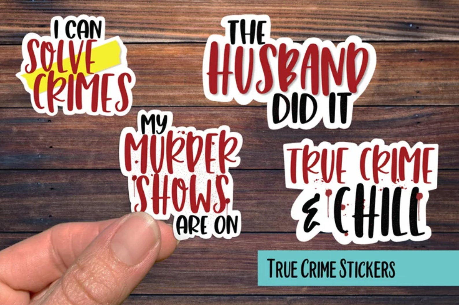 True Crime Stickers, Crime Show Junkie, Laptop Stickers, Water Bottle ...