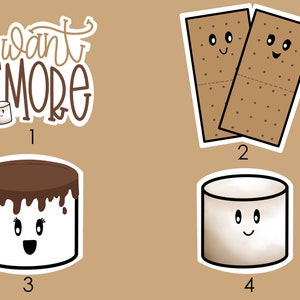 Smores Stickers, Smore Decals, Camping Stickers, Laptop Stickers, Water ...