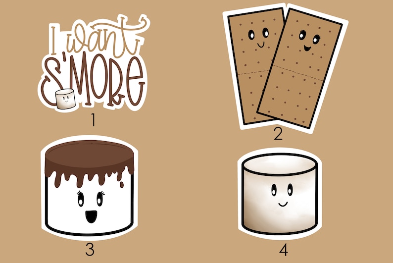 Smores Stickers, Smore Decals, Camping Stickers, Laptop Stickers, Water ...