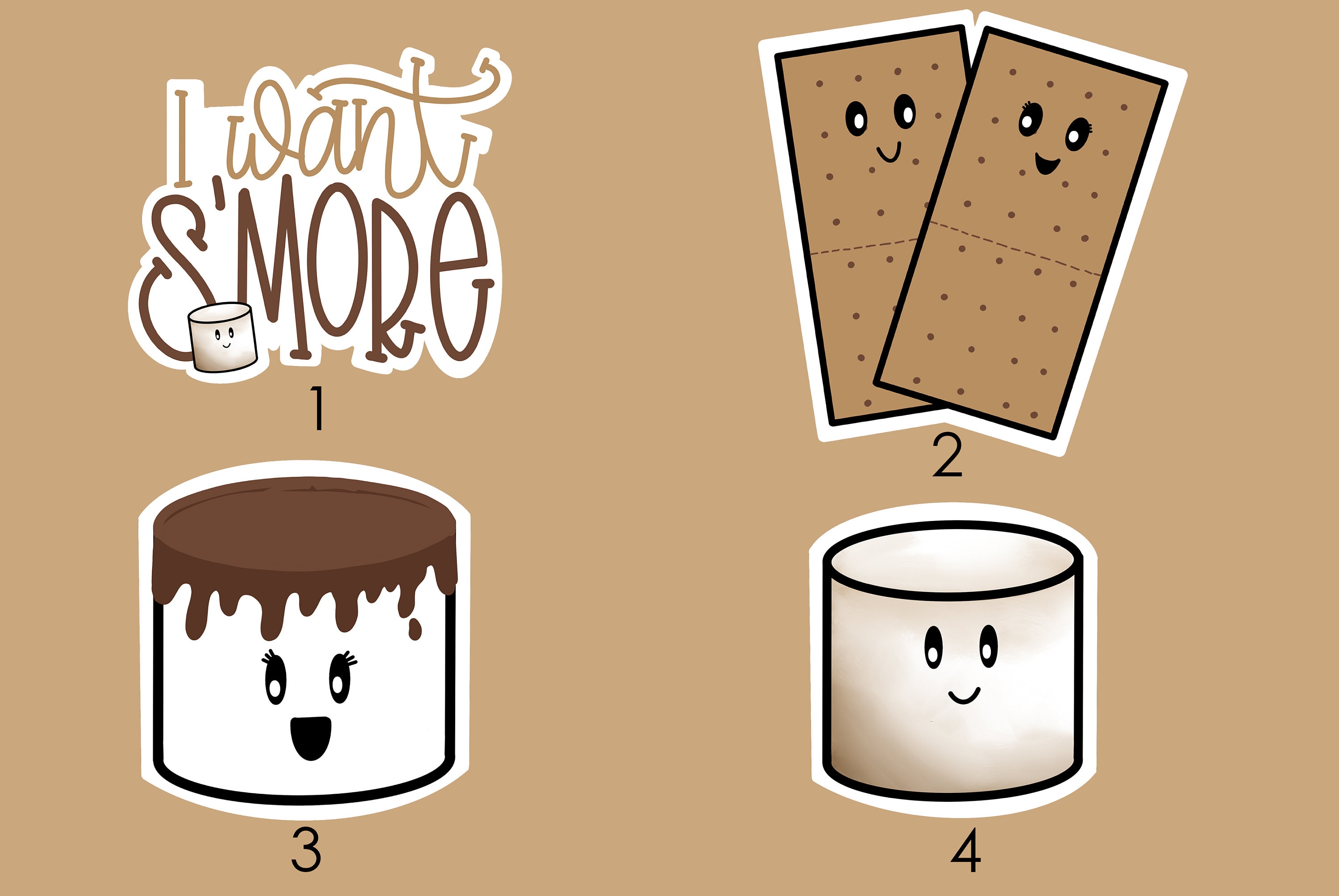 Smores Stickers, Smore Decals, Camping Stickers, Laptop Stickers, Water ...
