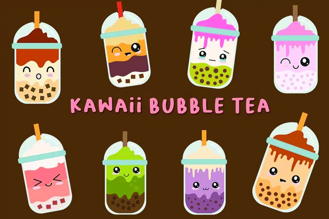 Kawaii Bubble Tea Stickers, Bubble Tea Stickers, Laptop Stickers, Water ...