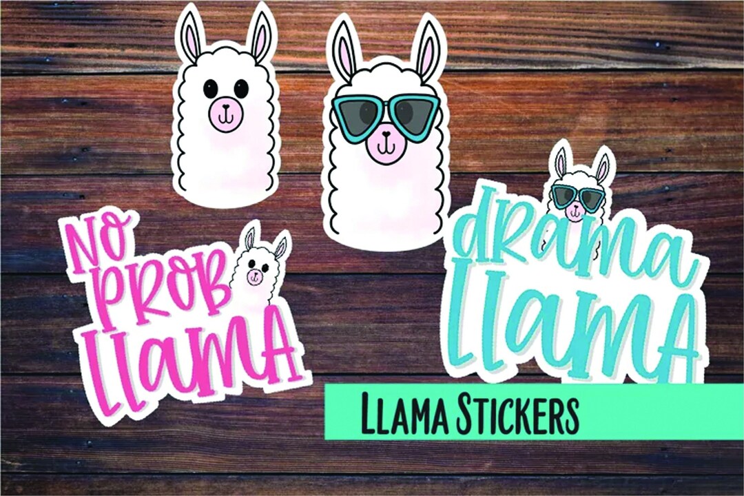 Llama Stickers, Drama Llama, No Prob Llama, Animal Sticker, Laptop ...