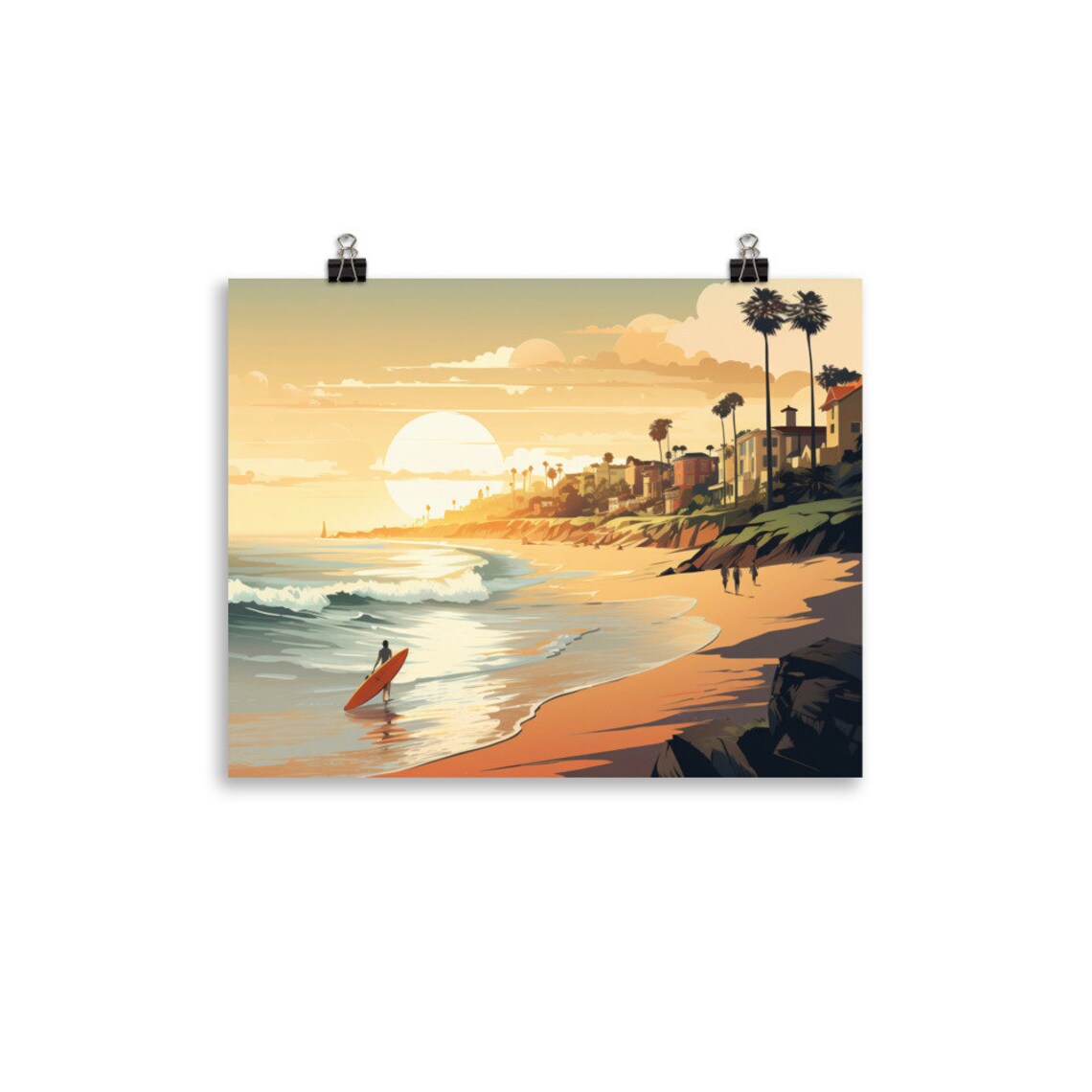 Surf Watch Print Surf Art Wave Art Coastal Decor Beach Vibes Vintage ...