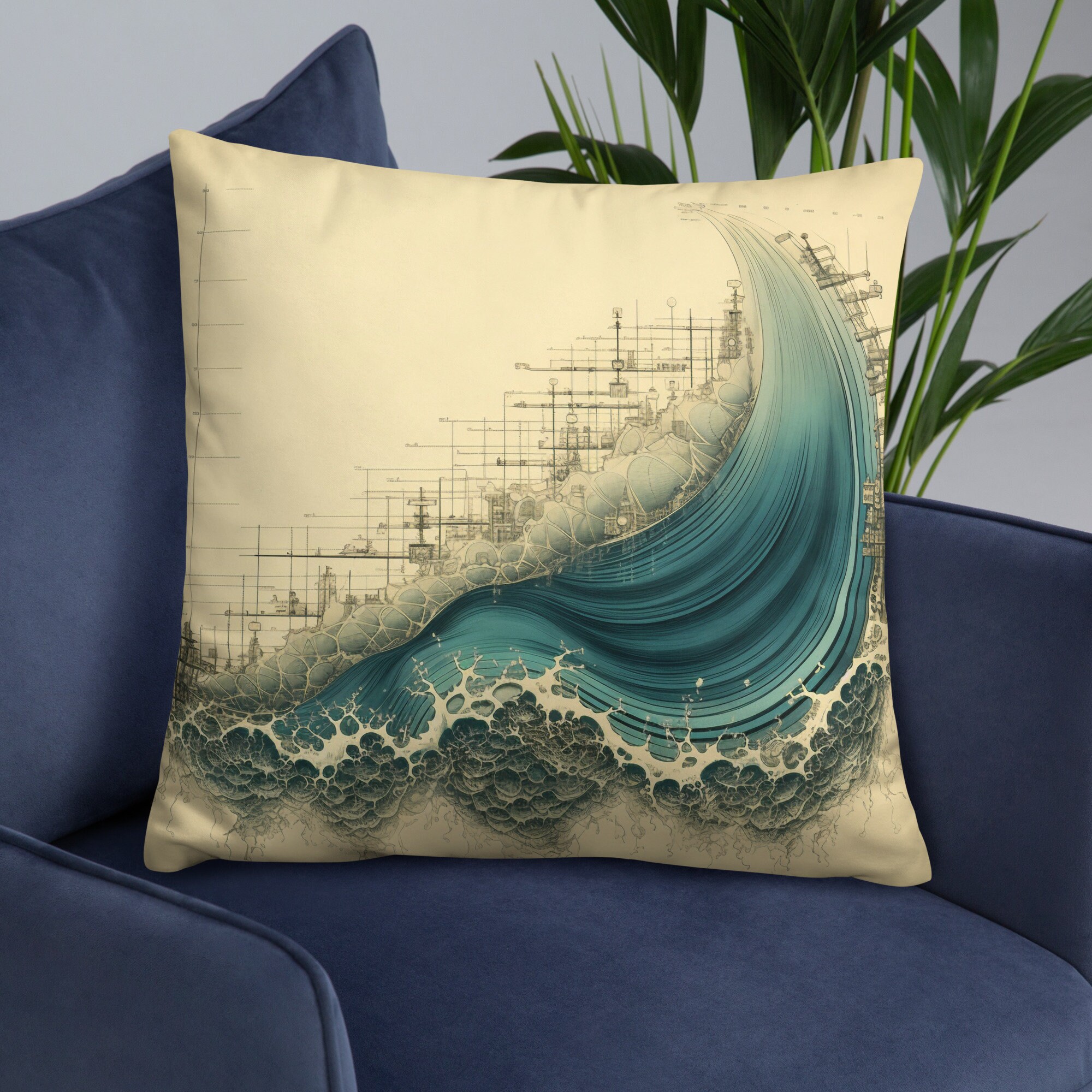 Wave Pillow 2 Surf Pillow Beach Decor Coastal Decor - Etsy