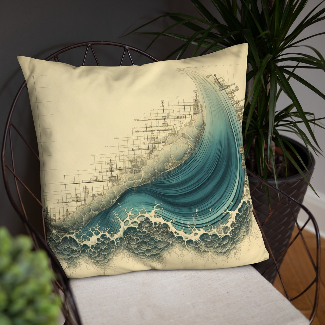 Wave Pillow 2 Surf Pillow Beach Decor Coastal Decor - Etsy
