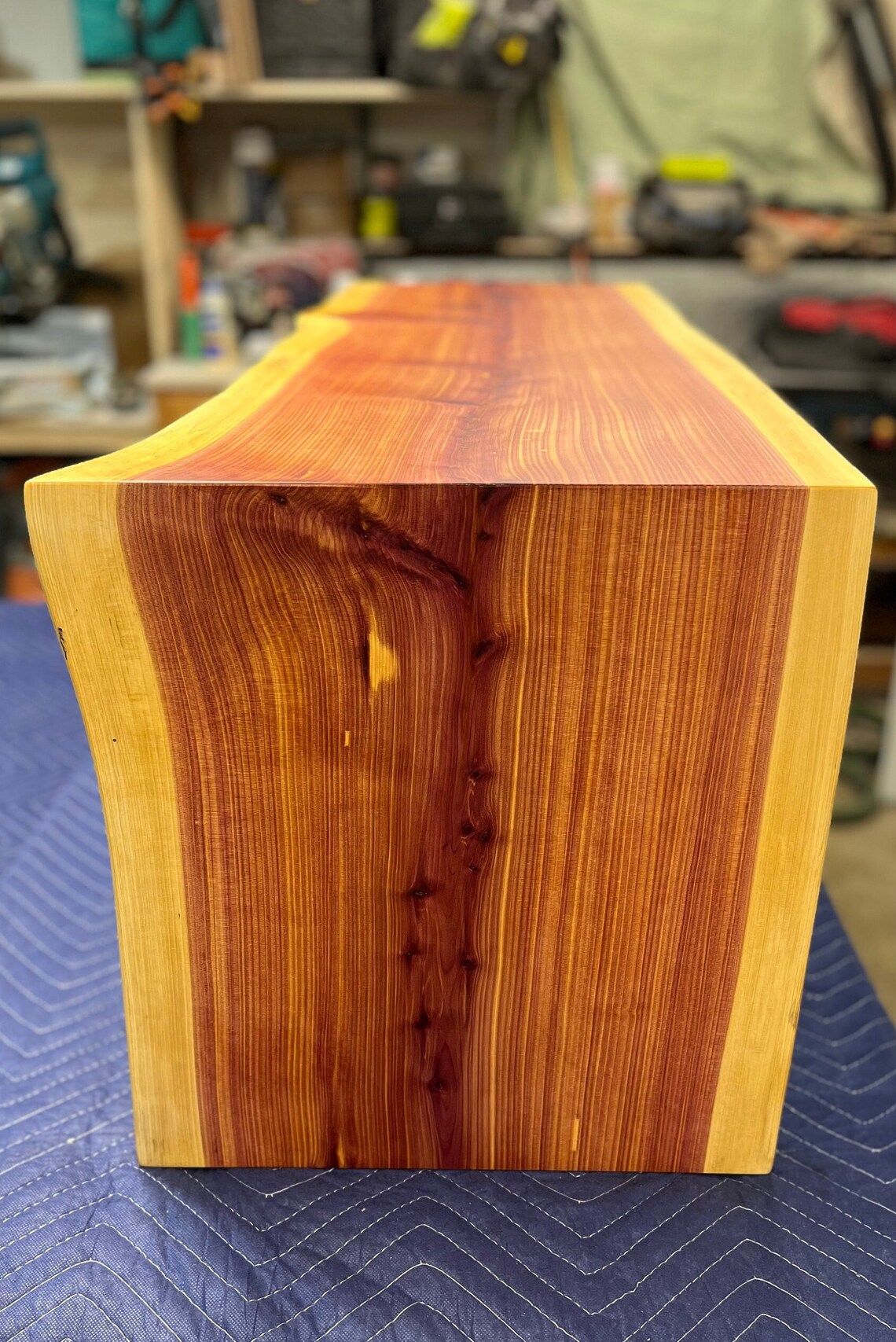 Cedar Live Edge Waterfall Table / Bench - Etsy