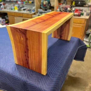 Cedar Live Edge Waterfall Table / Bench - Etsy