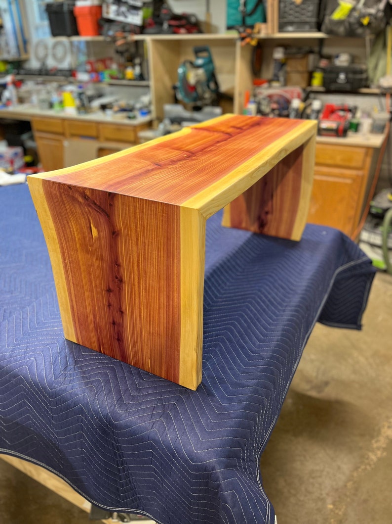 Cedar Live Edge Waterfall Table / Bench - Etsy