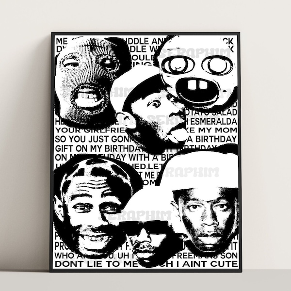 Tyler the Creator Poster Black and White - Etsy